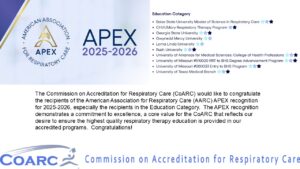 APEX Congratulations - CoARC - Commission on Accreditation for ...